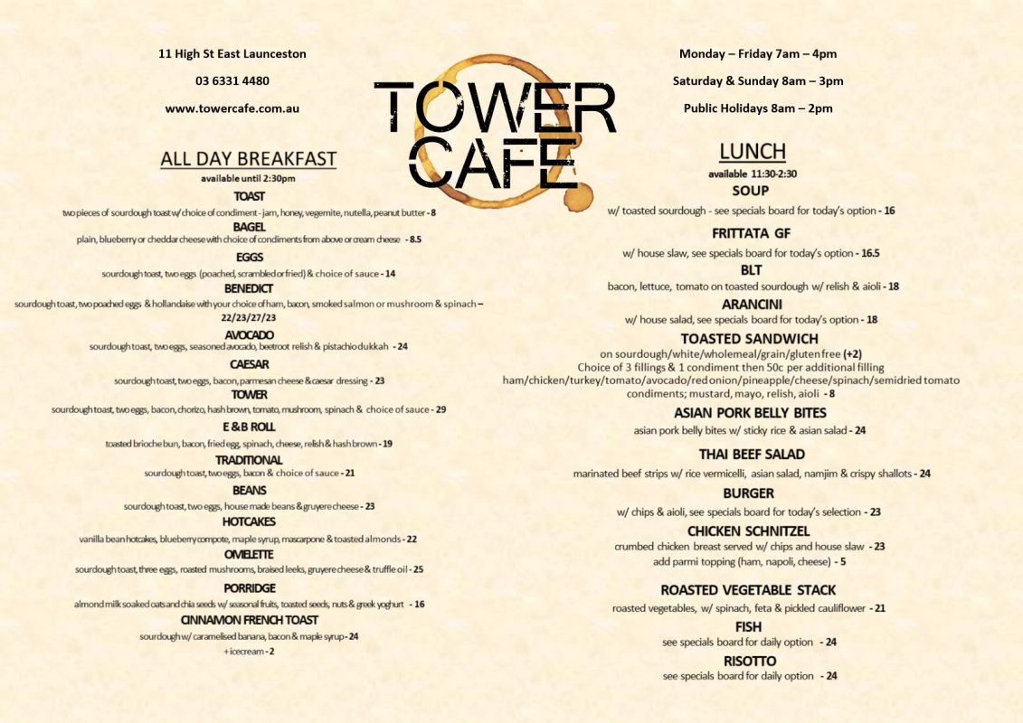 TOWER CAFÉ » Heads Up Launceston 2023