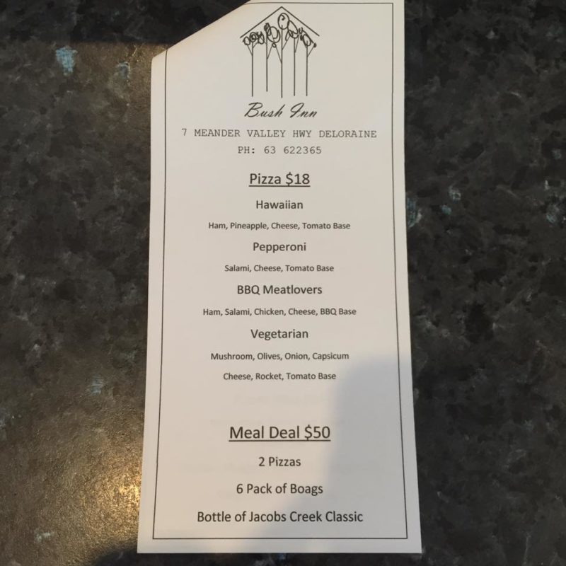 BUSH INN HOTEL DELORAINE » Heads Up Launceston & Food Guide
