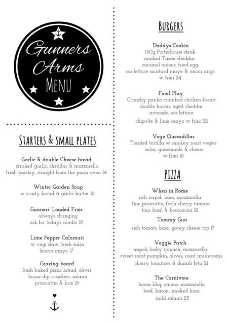 GUNNERS ARMS HOTEL | Heads Up Launceston Food Guide 2025