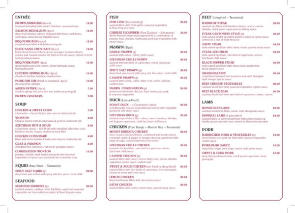 ME WAH CHINESE RESTAURANT » Heads Up Launceston