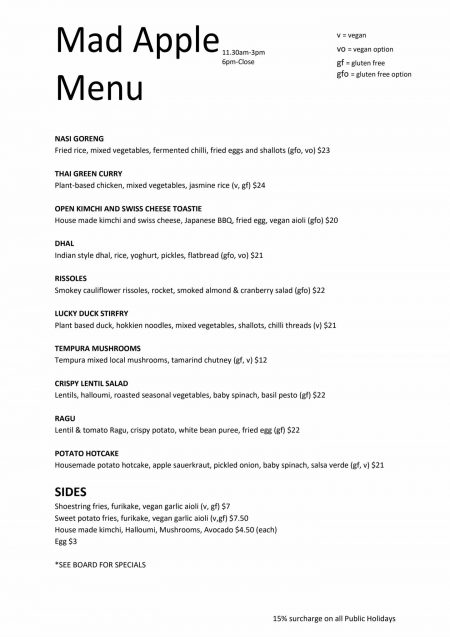 MAD APPLE CAFÉ » Heads Up Launceston 2021