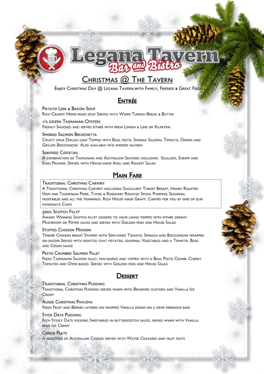 CHRISTMAS DAY LAUNCESTON ?Heads Up Food Guide