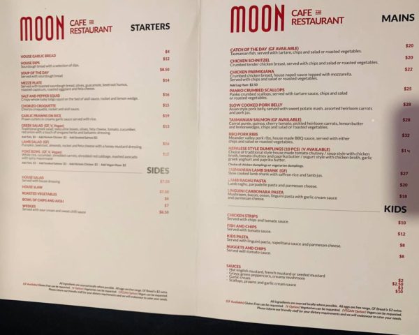 MOON CAFÉ & RESTAURANT | Heads Up Launceston