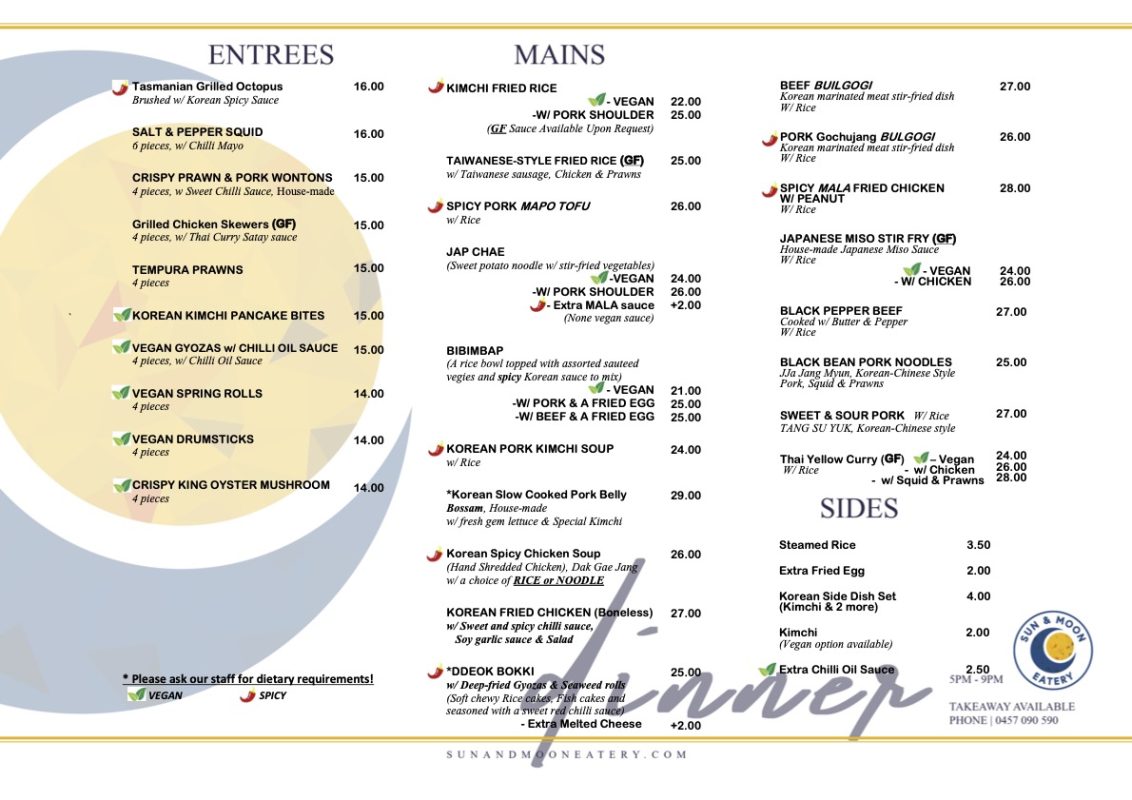 SUN & MOON EATERY | Heads Up Launceston Food Guide