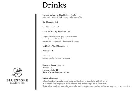 BLUESTONE BAR & KITCHEN | Heads Up Launceston Food Guide