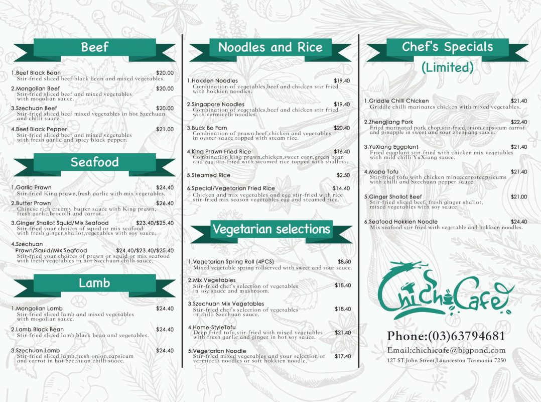 CHI CHI CAFÉ Chinese Food | Heads Up Launceston Food Guide