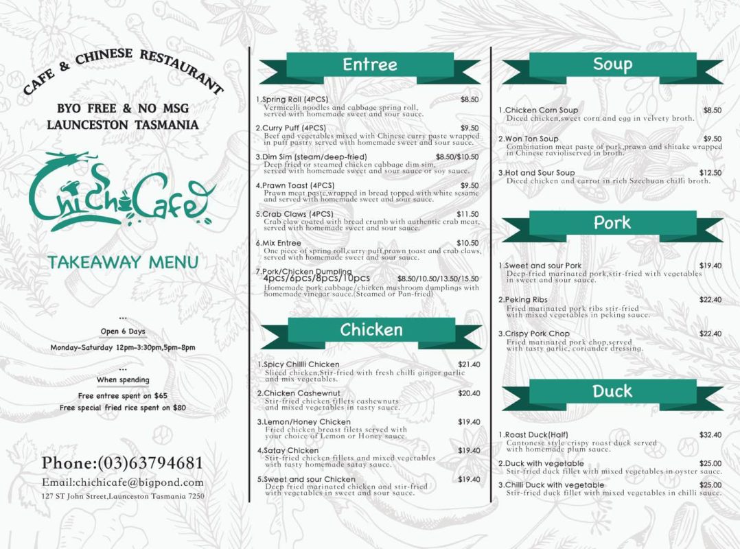 CHI CHI CAFÉ Chinese Food | Heads Up Launceston Food Guide
