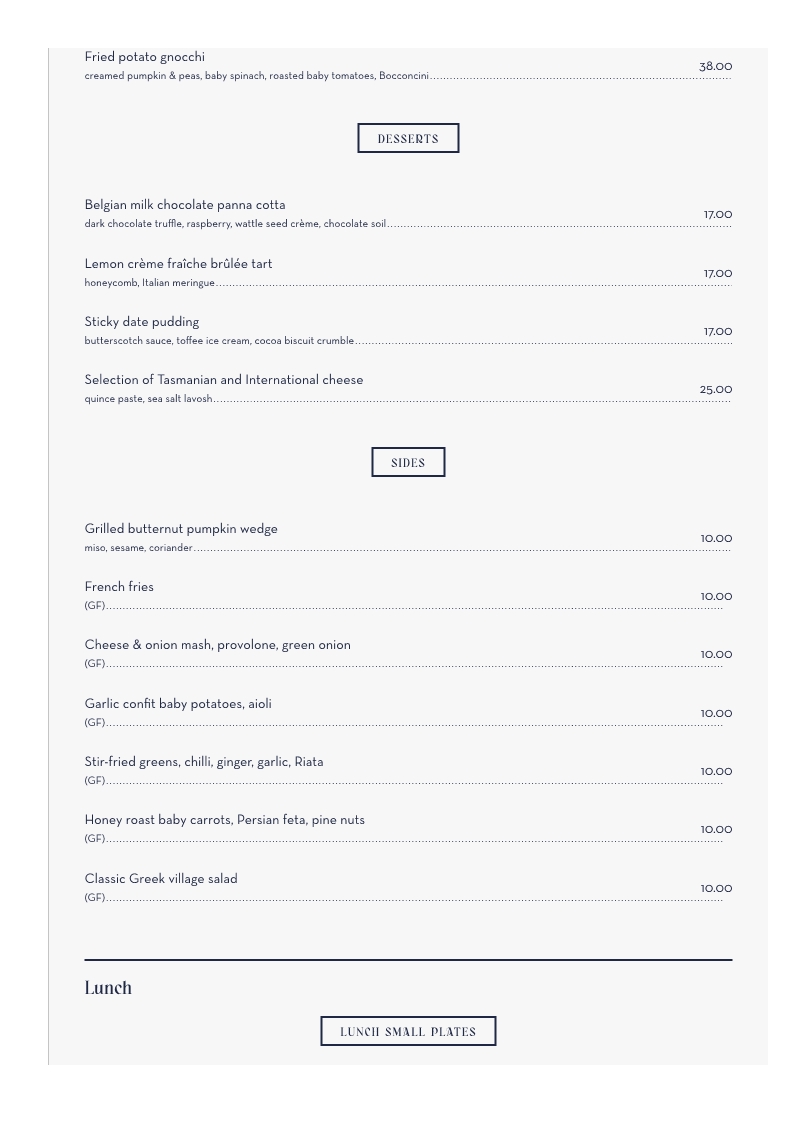 ALIDA @ PENNY ROYAL | Heads Up Launceston Food Guide