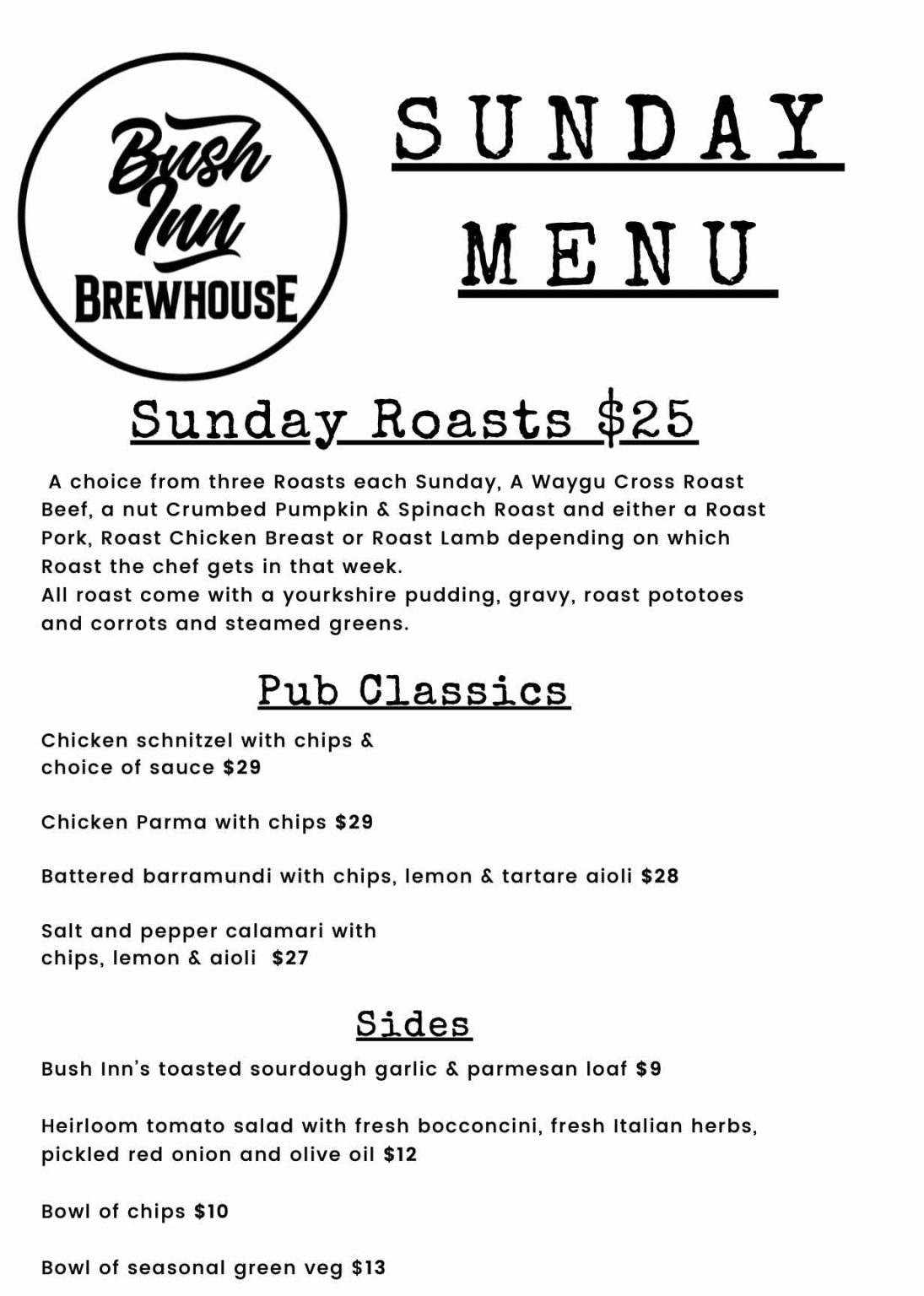 BUSH INN BREWHOUSE | Heads Up Launceston Food Guide
