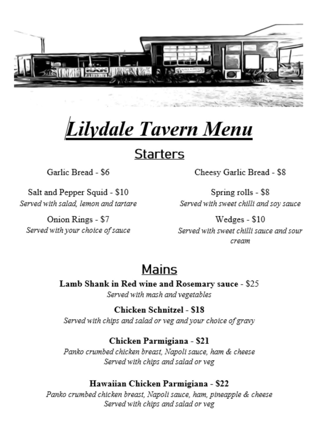 LILYDALE TAVERN | Heads Up Launceston Food Guide