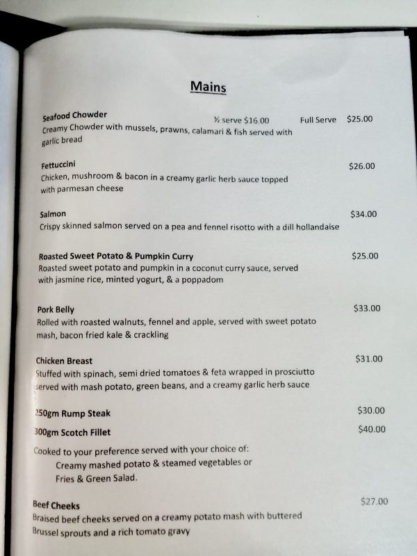 RJ’s WESTBURY HOTEL | Heads Up Launceston Food Guide