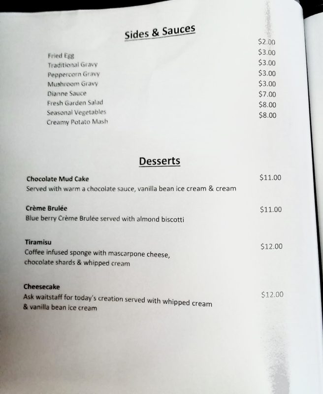 RJ’s WESTBURY HOTEL | Heads Up Launceston Food Guide