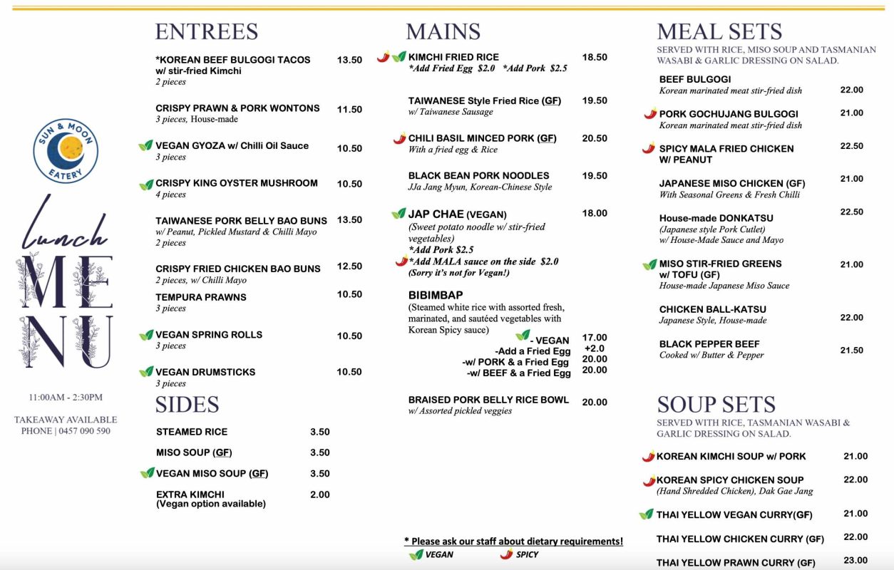 SUN & MOON EATERY | Heads Up Launceston Food Guide