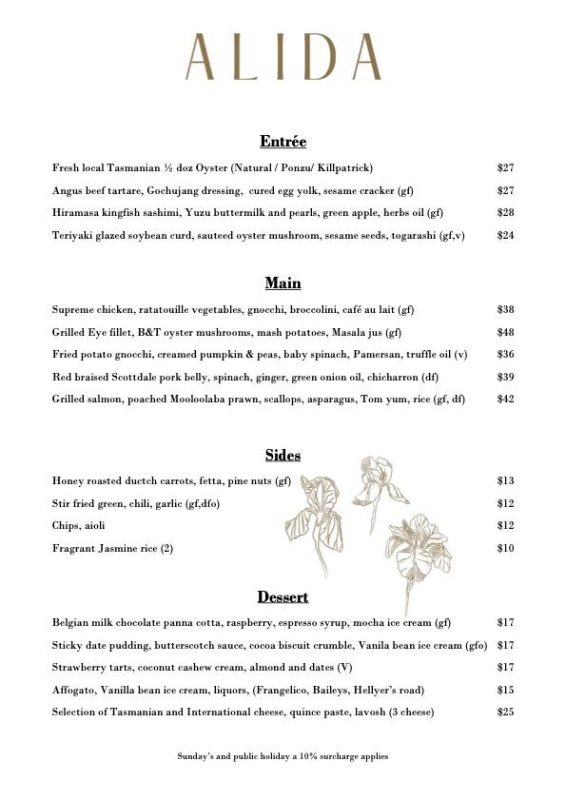 ALIDA @ PENNY ROYAL | Heads Up Launceston Food Guide