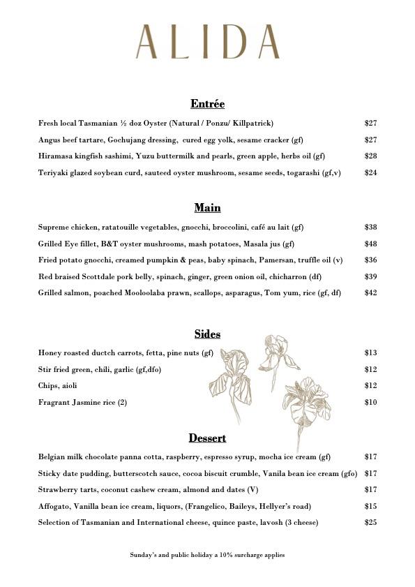 ALIDA @ PENNY ROYAL | Heads Up Launceston Food Guide