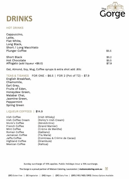 GORGE RESTAURANT | Heads Up Launceston Food Guide 2025