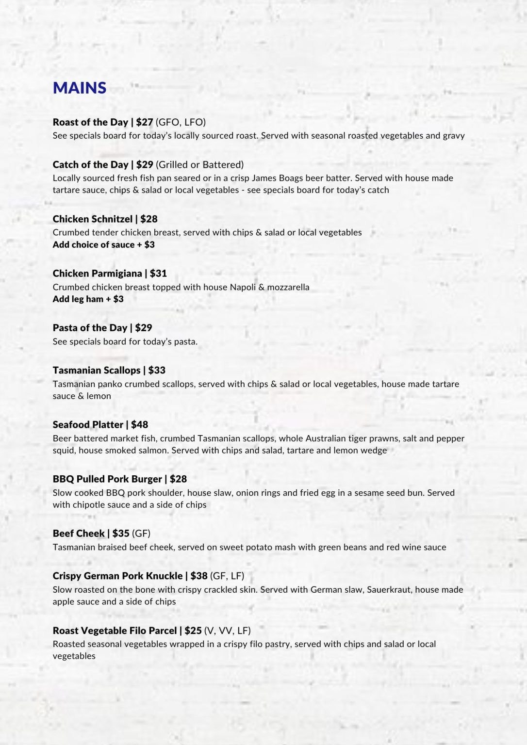 NEWSTEAD HOTEL | Heads Up Launceston Food Guide